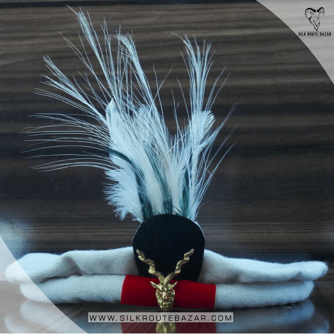 Gilgiti Markhor Cap, Premium Gilgiti cap with Markhor, - Silk Route Bazar